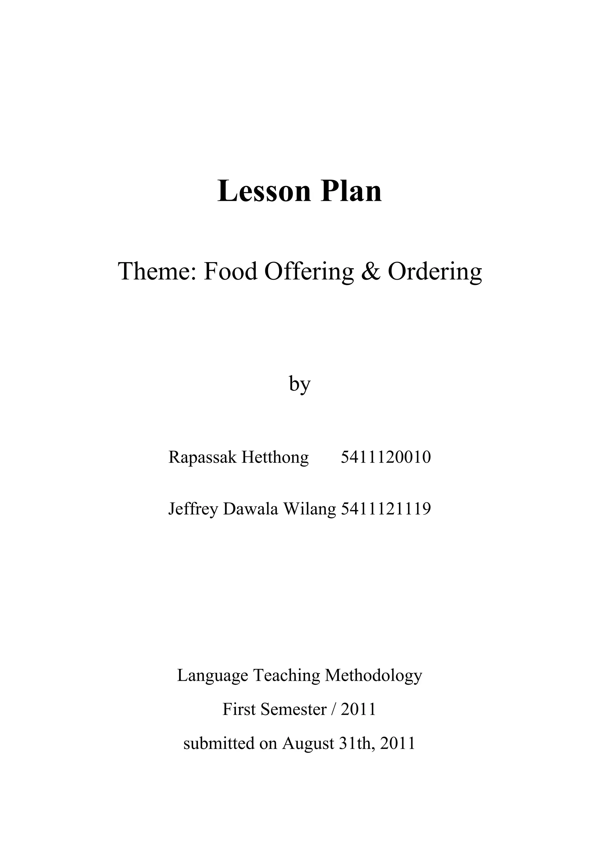 Lesson plan cover | PDF