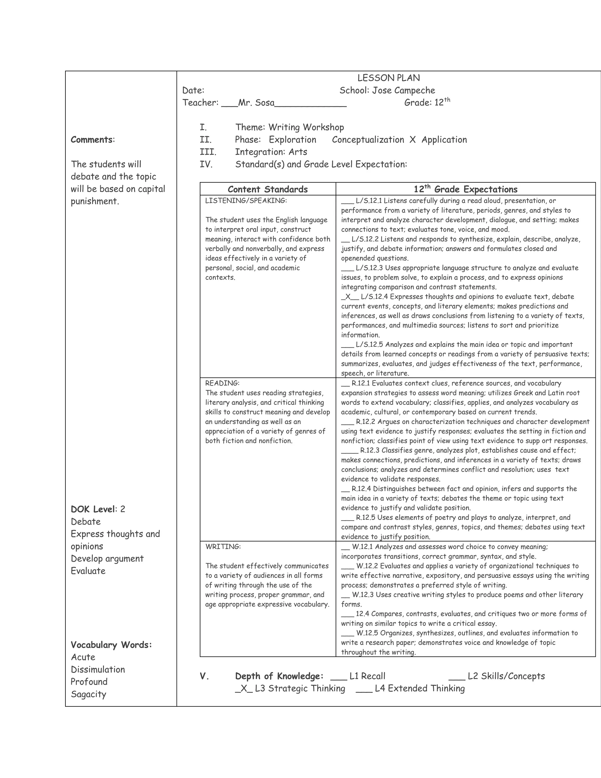 Lesson plan debate | DOCX | Education