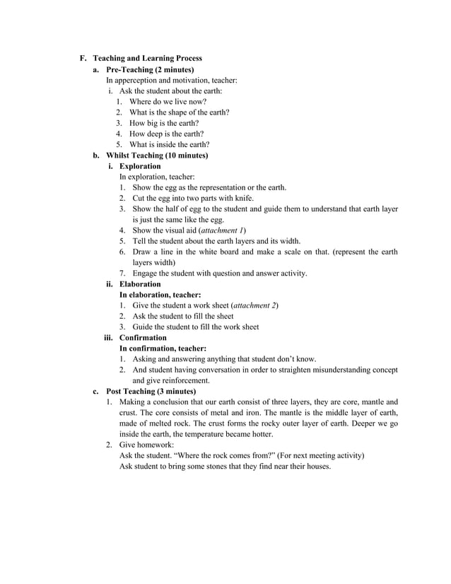 Lesson plan earth | DOCX | Geology | Science
