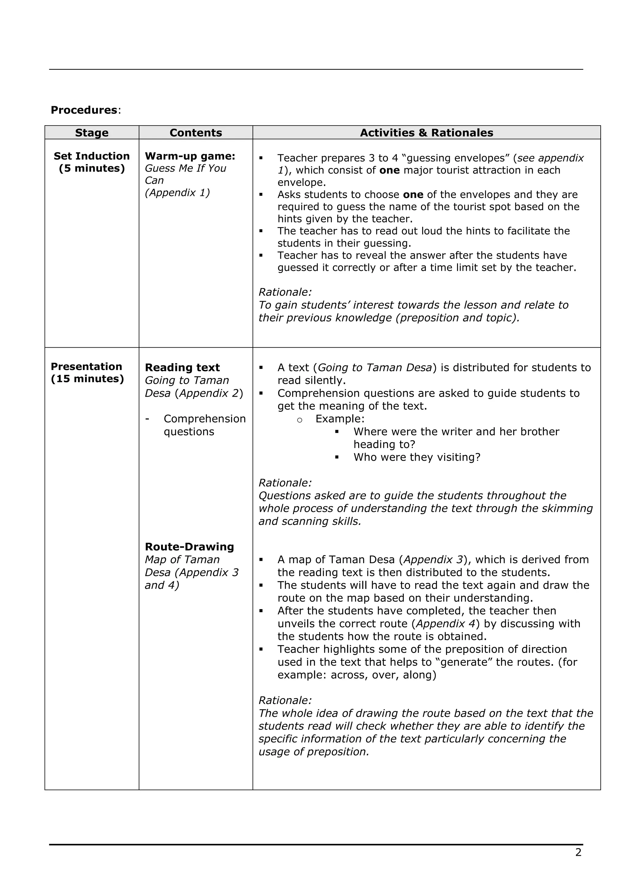 Lesson plan english 2 | PDF