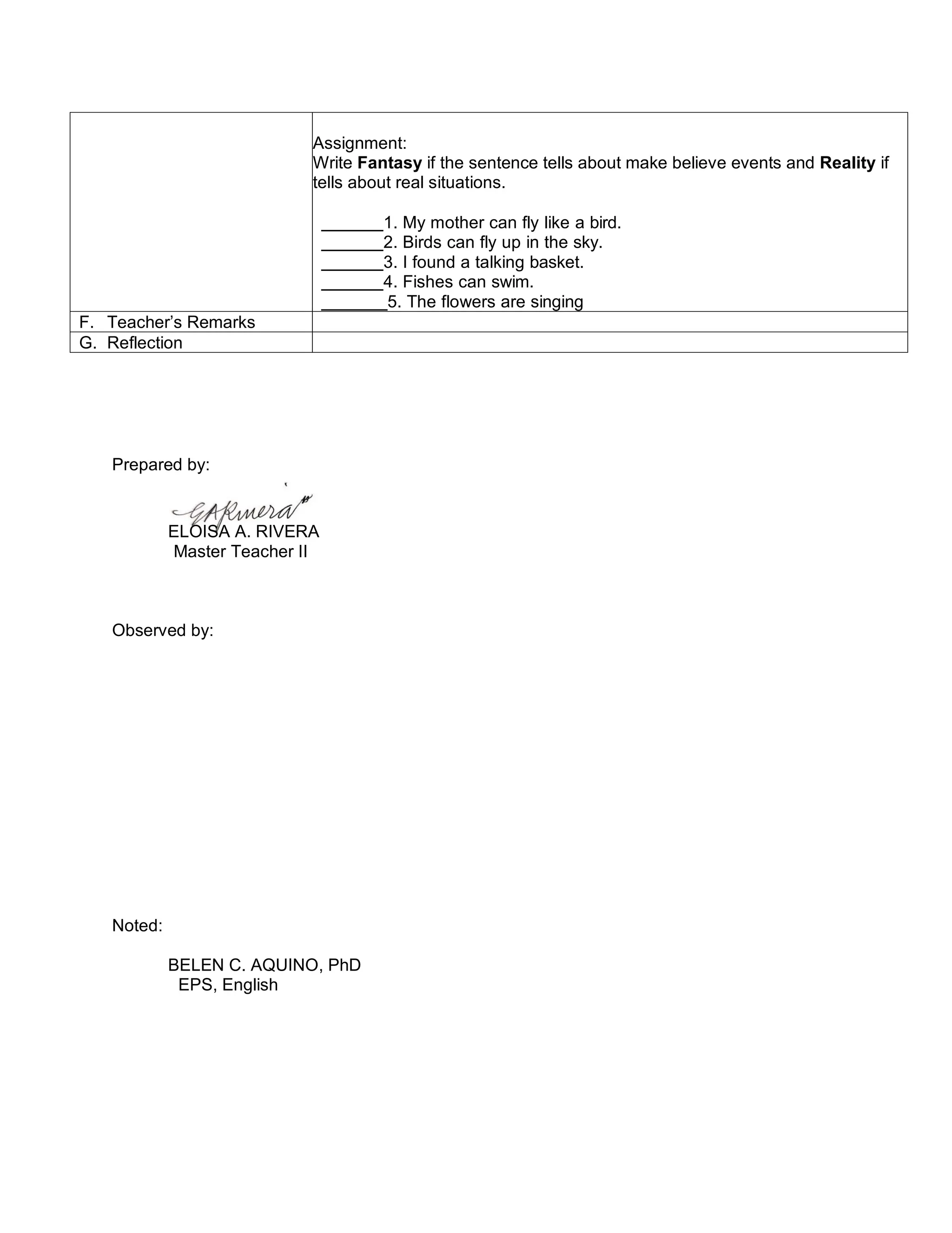 DEMONSTRATION LESSON IN ENGLISH 4 MATATAG CURRICULUM | PDF