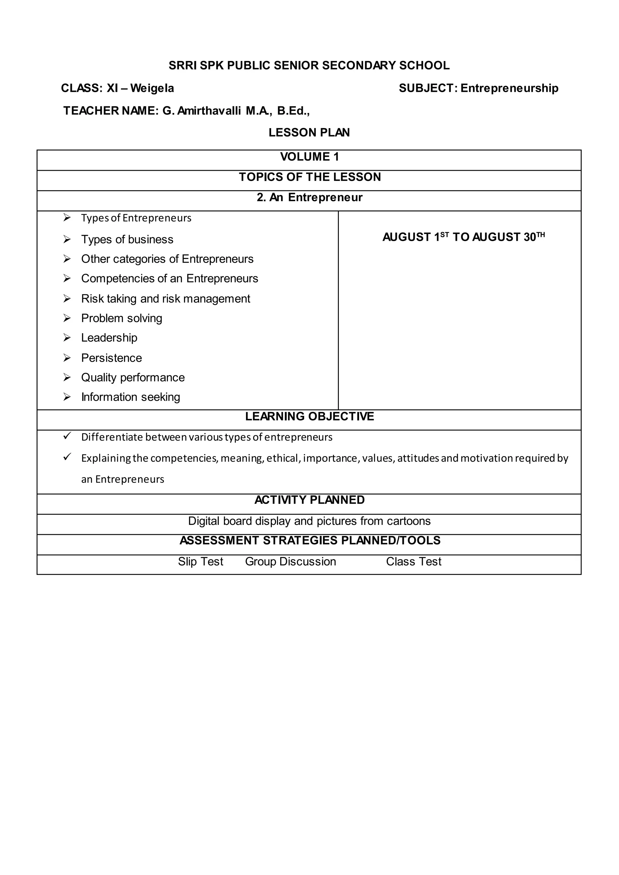 LESSON PLAN EP XI Aug.docx