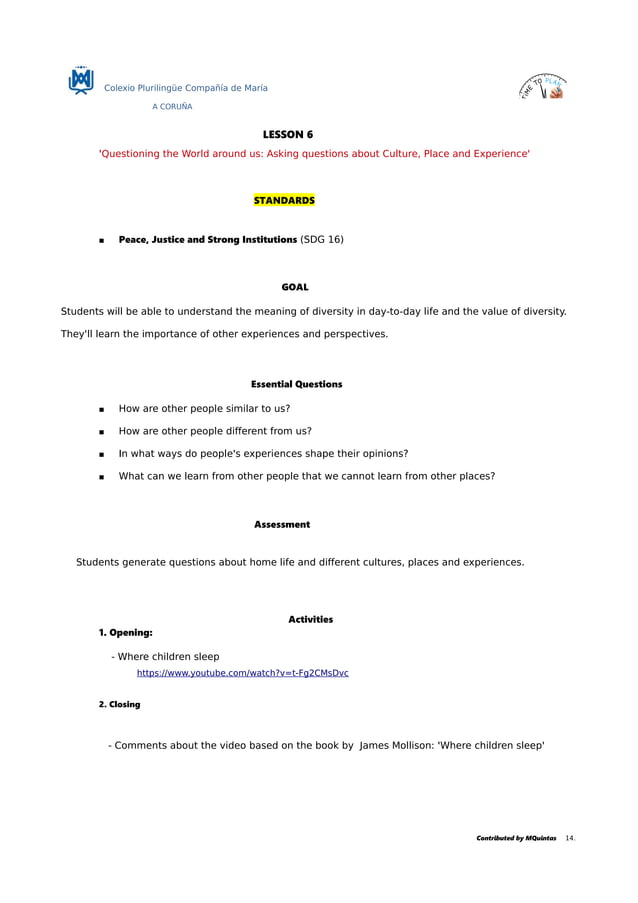 Education for Sustainable Development-Lesson Plan | PDF | Educational ...