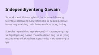 Lesson plan_ ESP Grade 7 Natutukoy ang kanyang mga talento at kakayahan ...