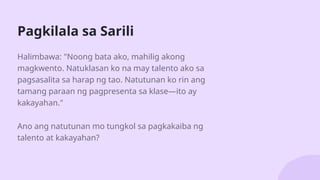 Lesson plan_ ESP Grade 7 Natutukoy ang kanyang mga talento at kakayahan ...