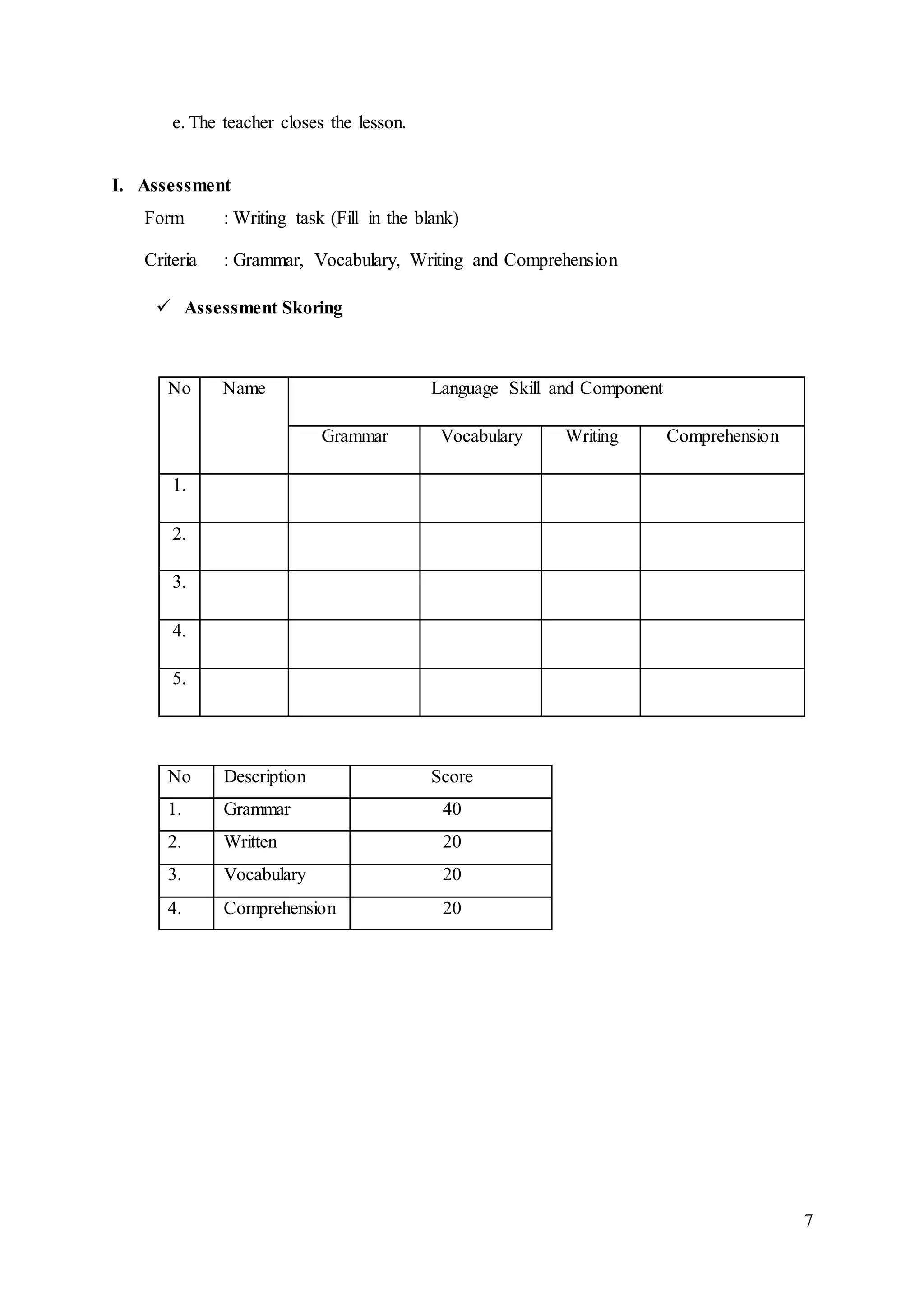 Lesson plan exam | DOCX