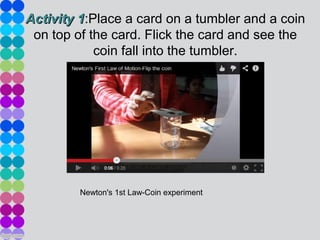 Lesson plan - Newton's first law of motion | PPT