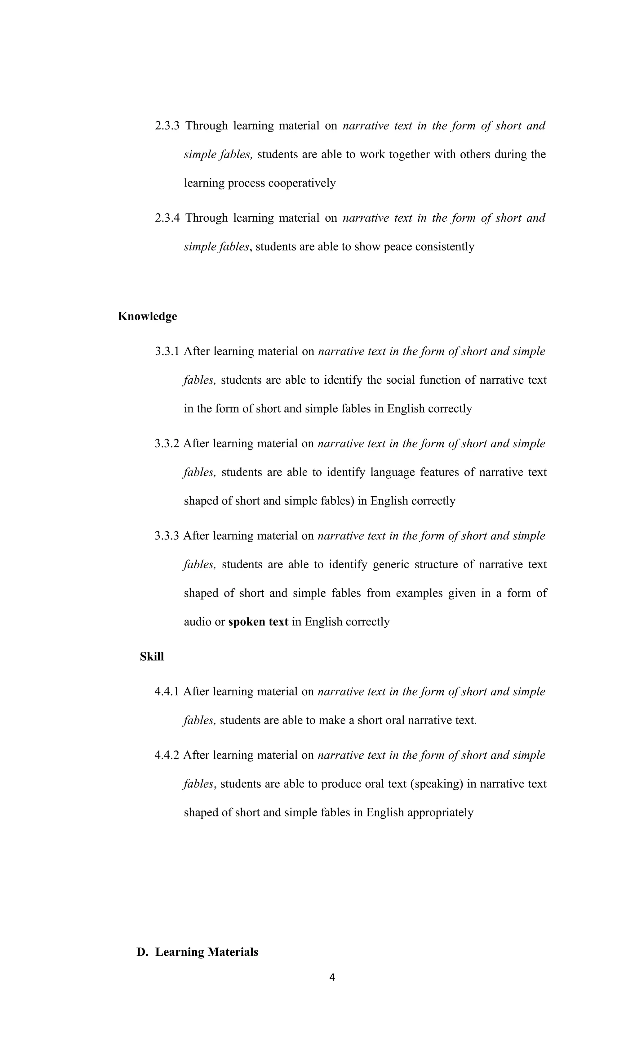 Lesson plan fable | DOC