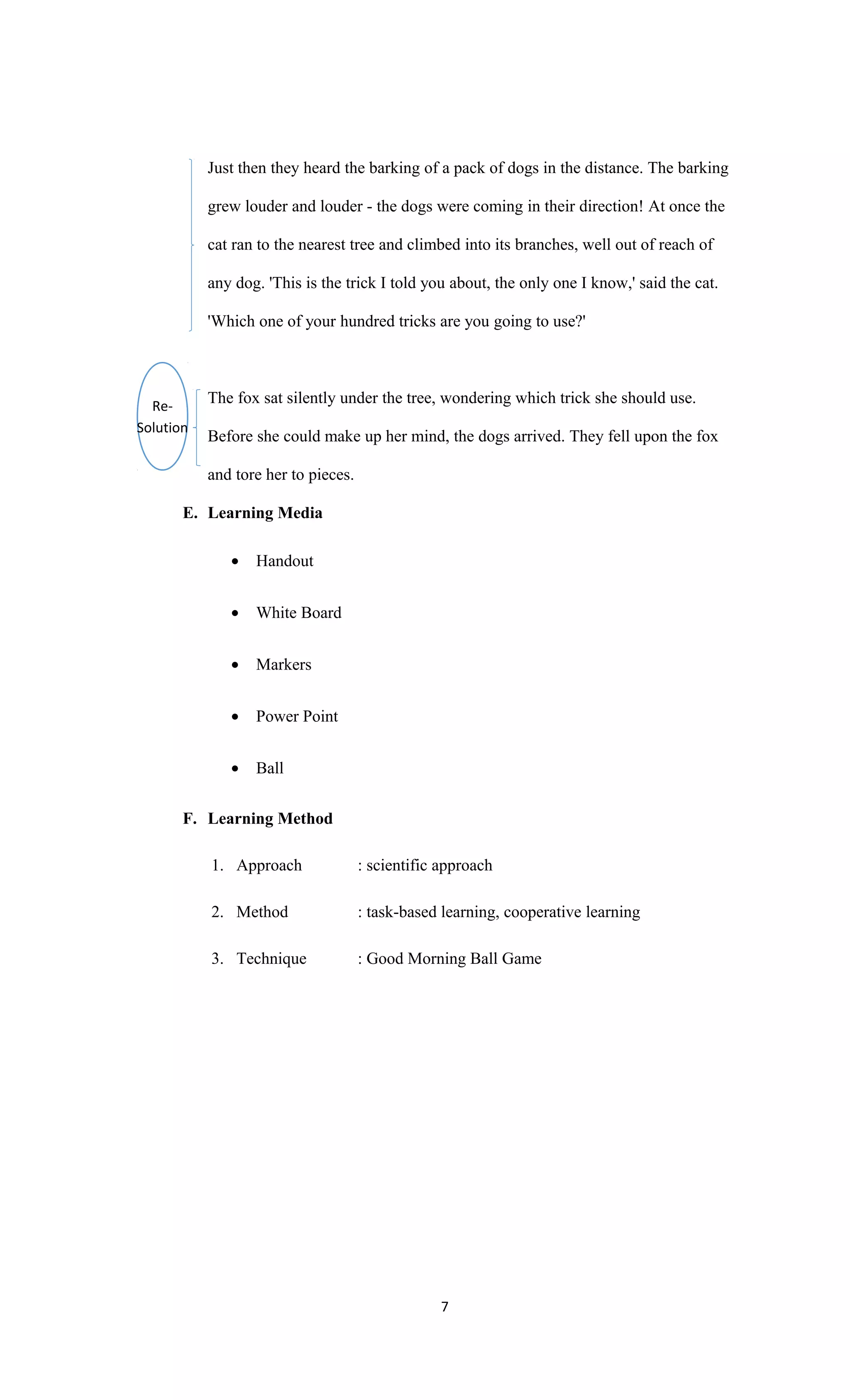 Lesson plan fable | DOC