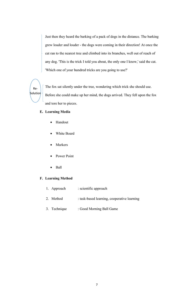 Lesson plan fable | DOC