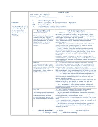 Writing Workshop Lesson Plan | PDF