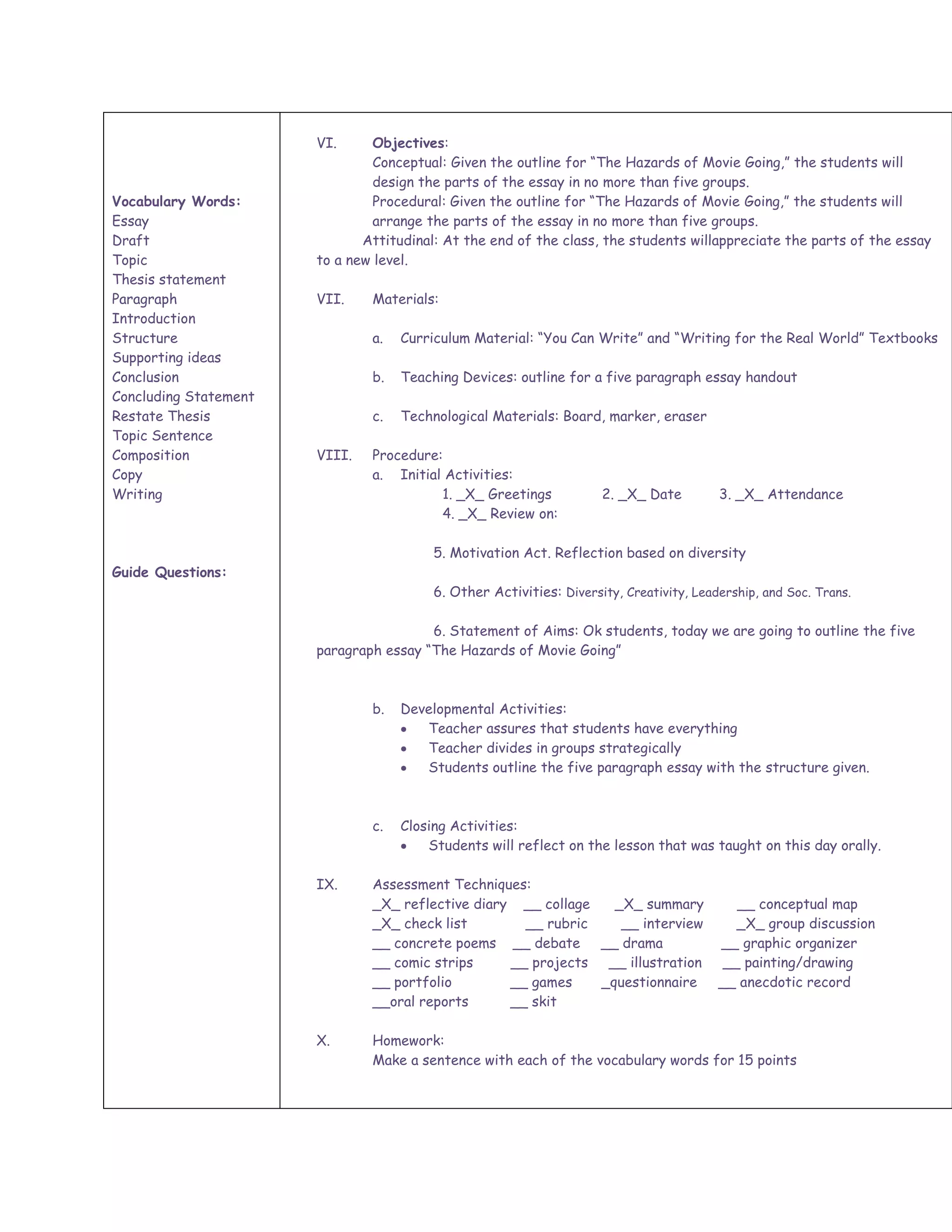 Lesson plan february 29 | PDF