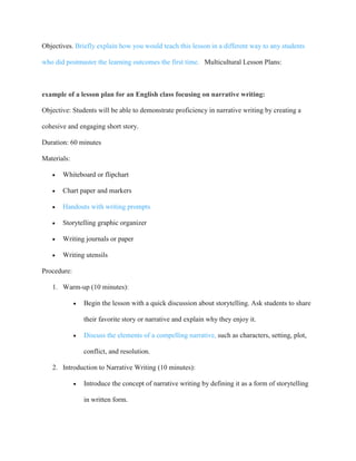 Lesson Plan for a chosen Content Area doc 8.docx | Screenwriting ...