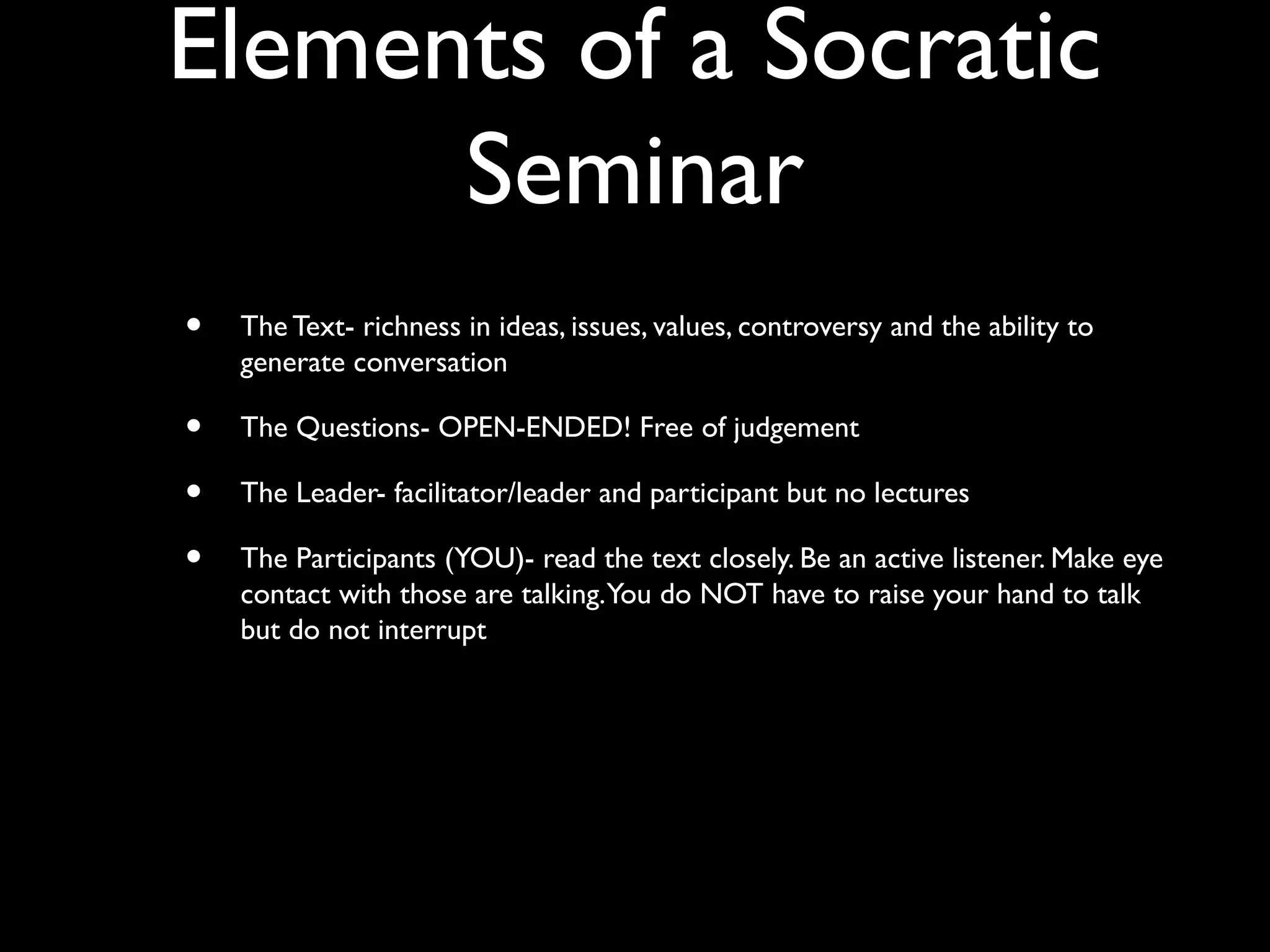 Socratic Seminar example lesson plan | PPT