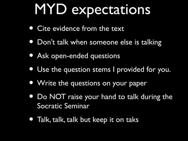 Socratic Seminar example lesson plan | PPT