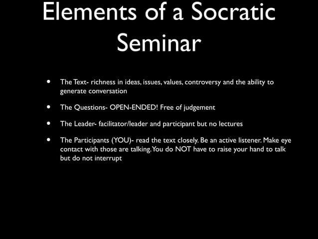 Socratic Seminar example lesson plan | PPT
