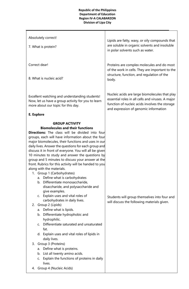Lesson Plan for Demo.docx | Chemistry | Science