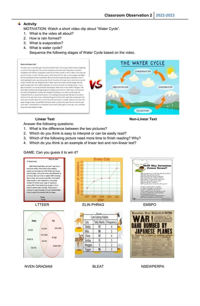 Lesson Plan for English 7-Linear & non-linear text.docx | Technology ...