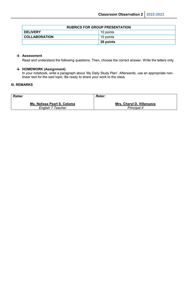 Lesson Plan for English 7-Linear & non-linear text.docx | Technology ...