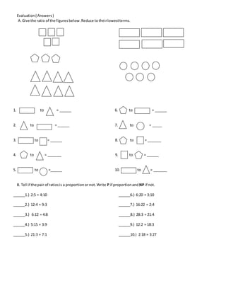 Ratio and Proportion Lesson Plan for Grade 5 | DOCX