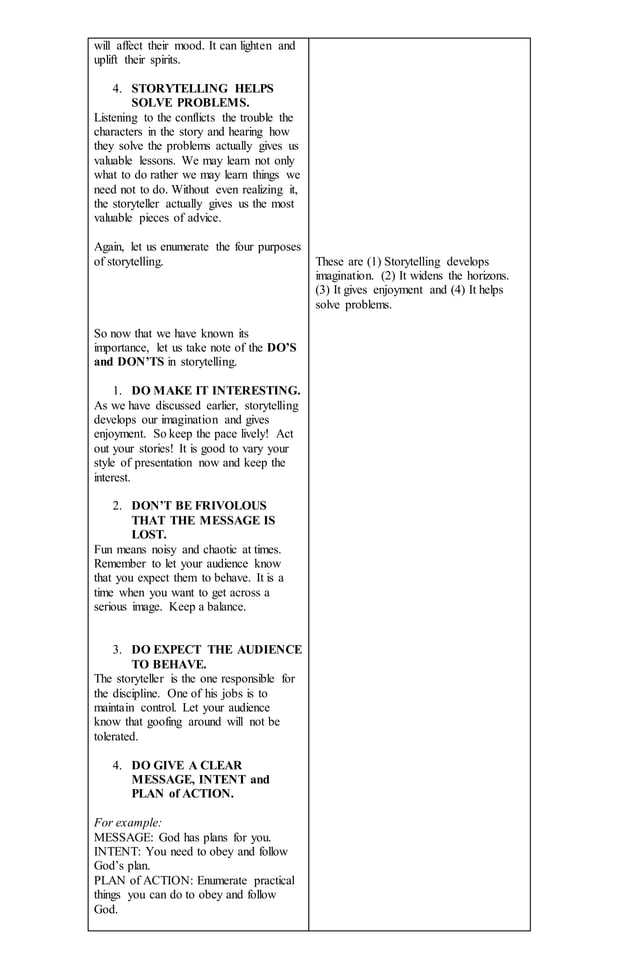 STORYTELLING Lesson Plan | PDF