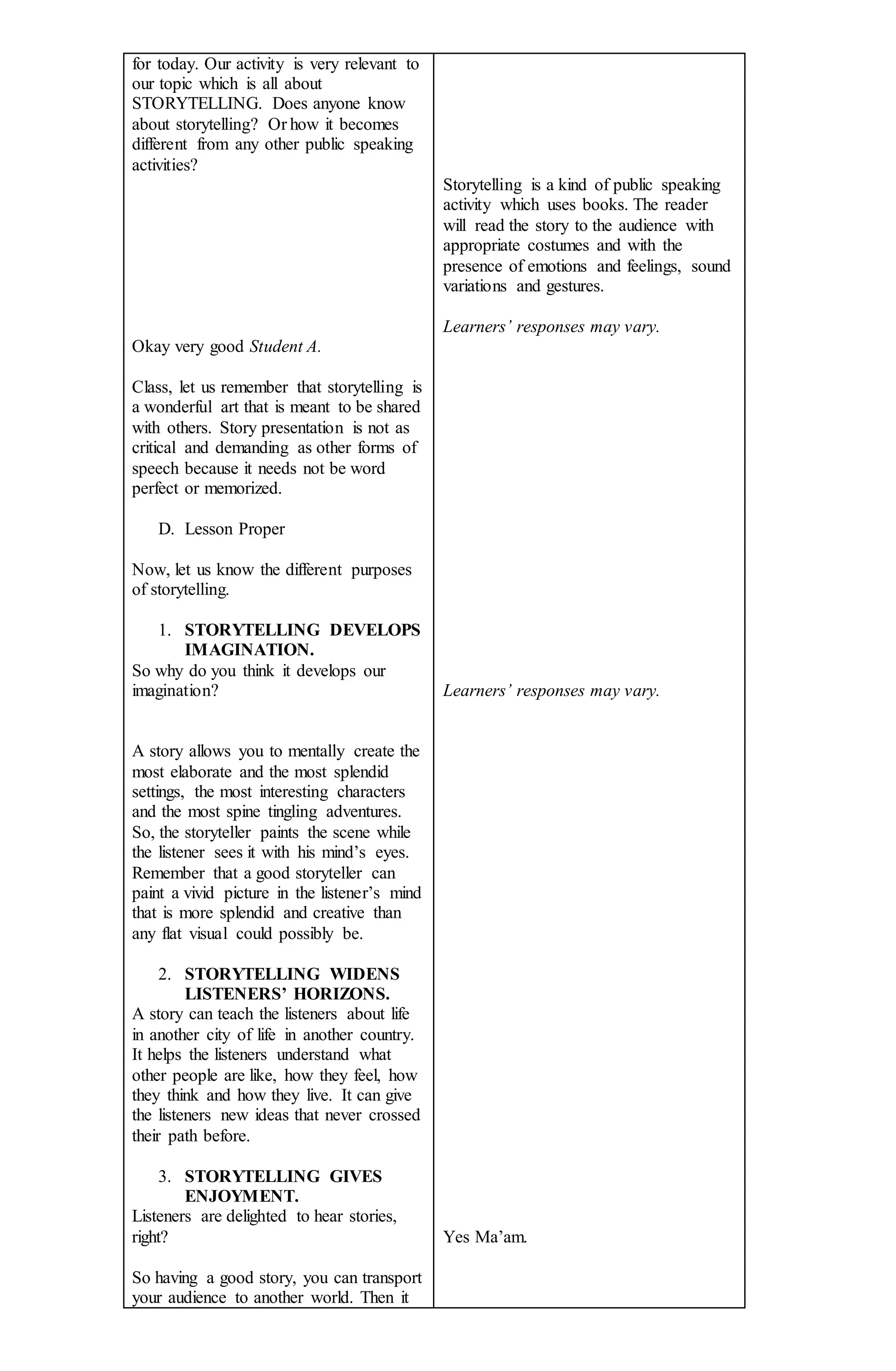 Storytelling Lesson Plan | DOCX