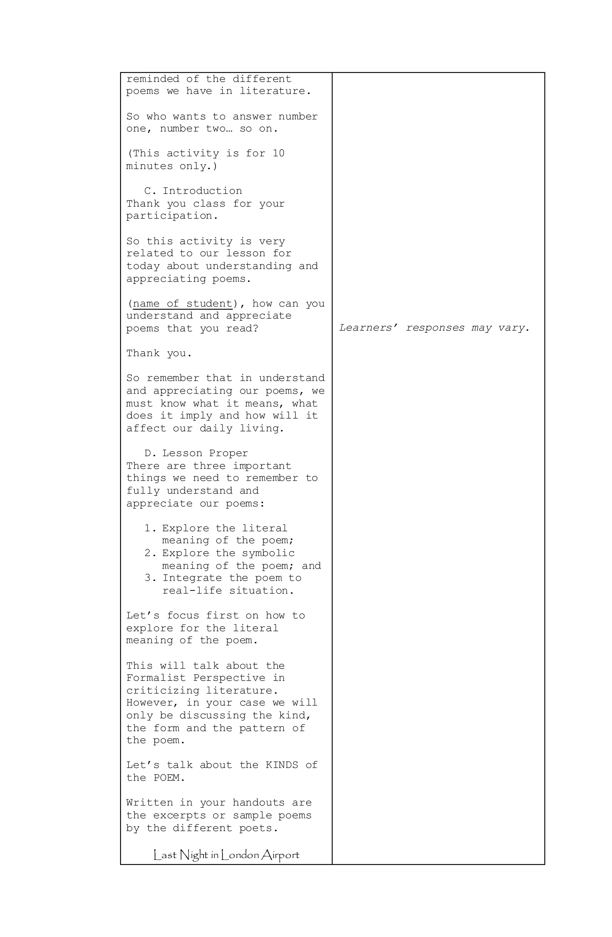 Understanding and Appreciating Poems | DOCX