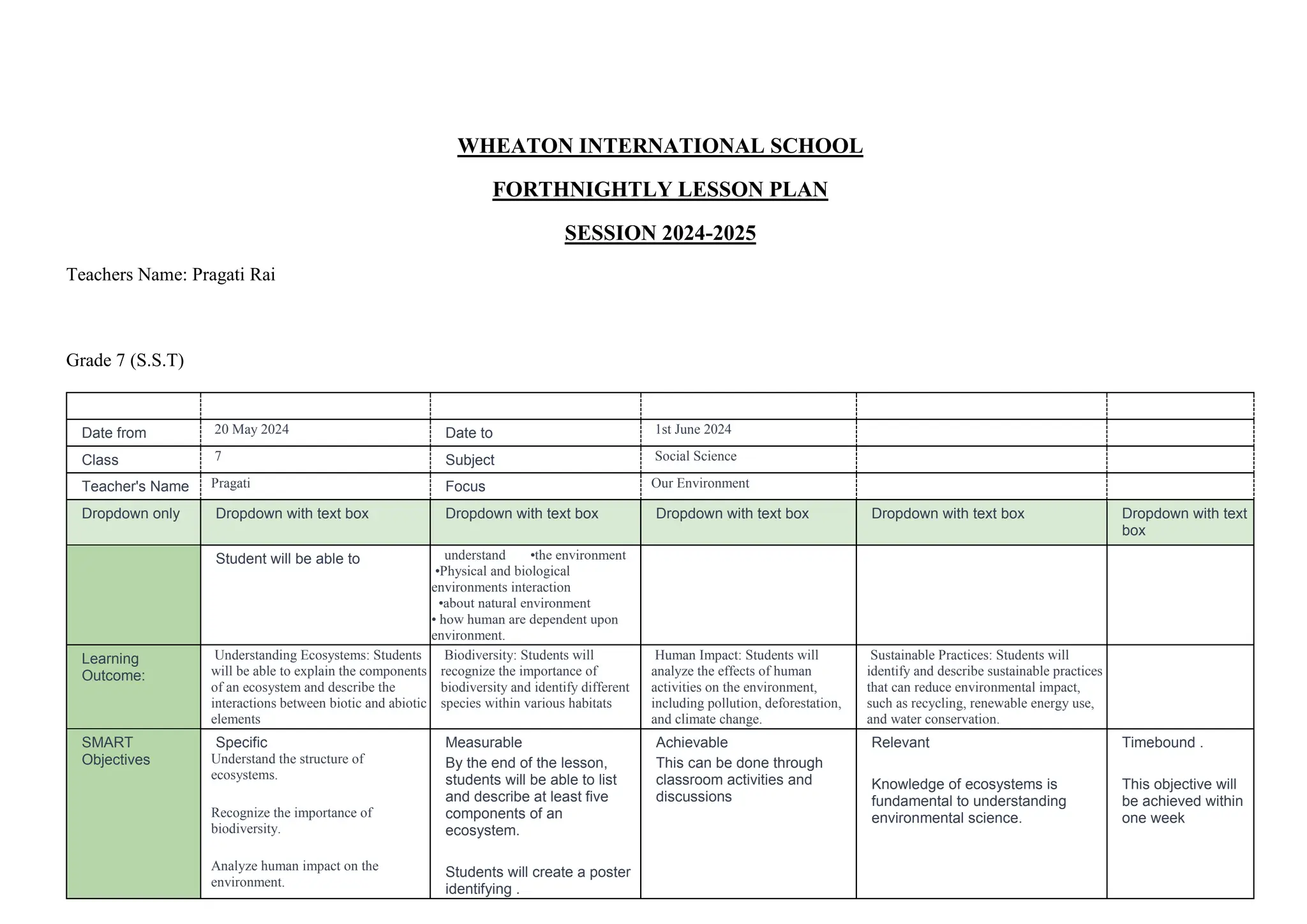 Lesson Plan for Inspection.CBSE lesson plan | PDF