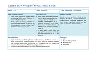 Lesson plan for journey of the atlantic salmon | DOCX