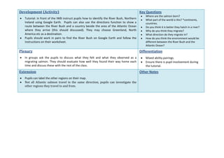 Lesson plan for journey of the atlantic salmon | DOCX