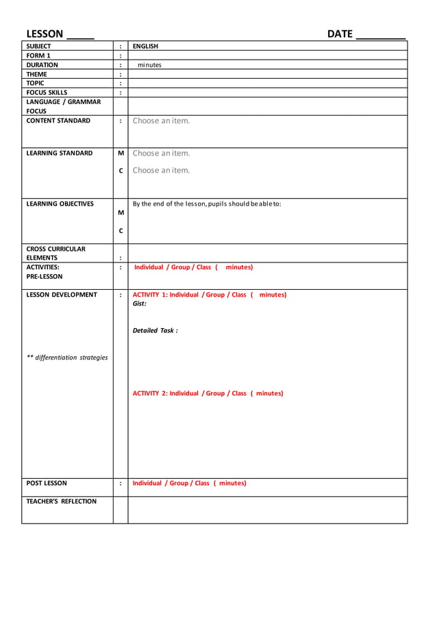 Lesson plan form 1 with dropdown (new) (3) | DOCX