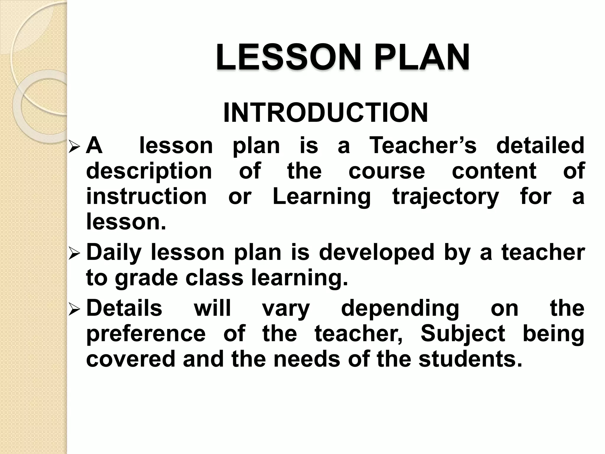 Lesson Plan Format-PPT.pptx | Educational Assessment | Education