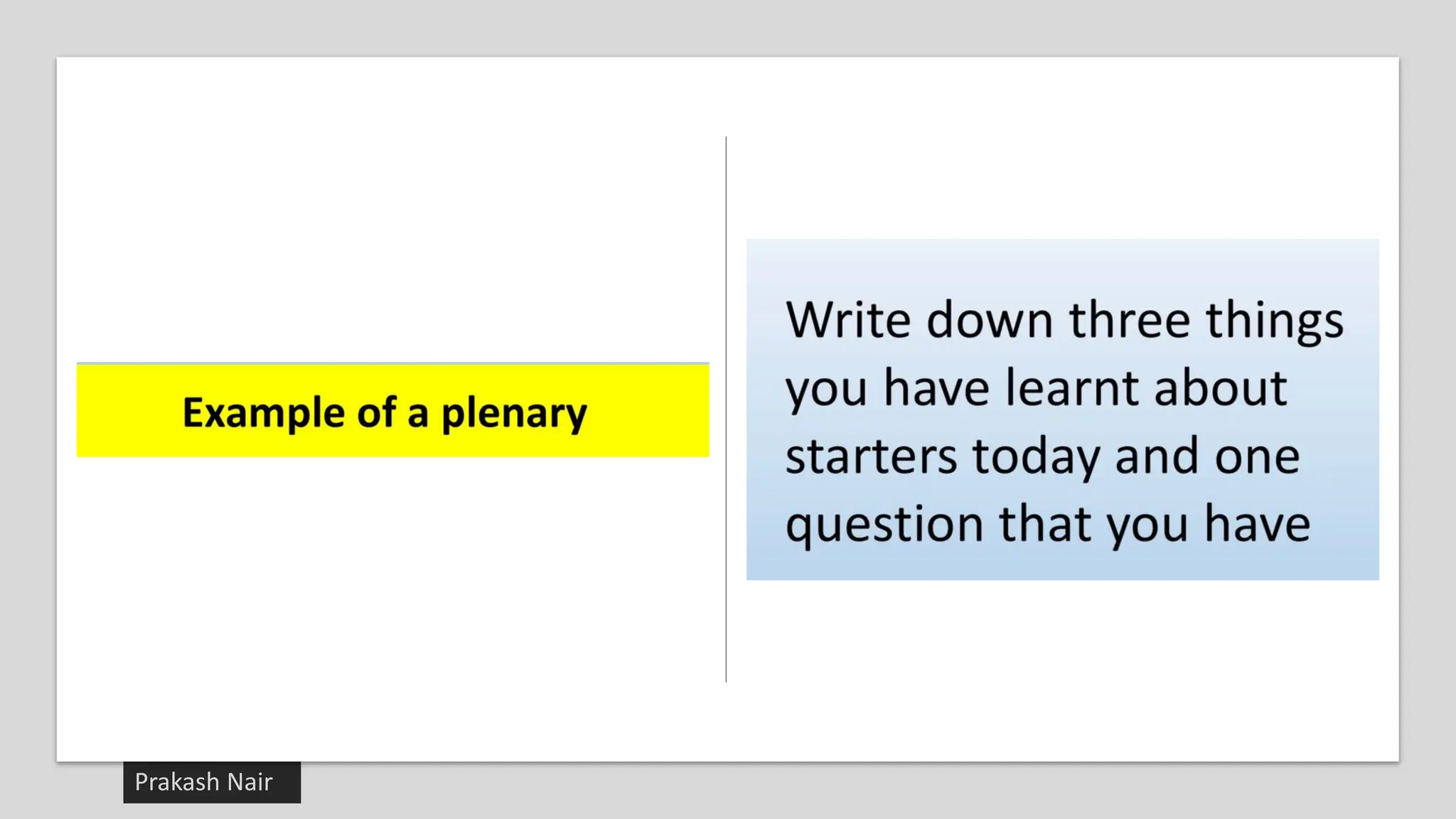 Lesson Plan for Effective lesson plenary -Prakash .A. Nair | PPT