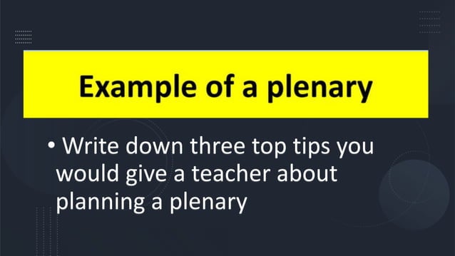 Lesson Plan for Effective lesson plenary -Prakash .A. Nair | PPT