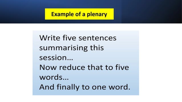 Lesson Plan for Effective lesson plenary -Prakash .A. Nair | PPT