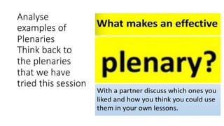 Lesson Plan for Effective lesson plenary -Prakash .A. Nair | PPT