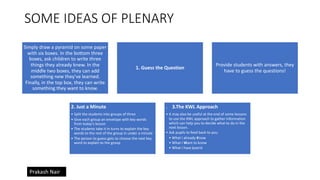 Lesson Plan for Effective lesson plenary -Prakash .A. Nair | PPT