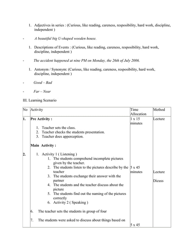Lesson plan for smk grade x | DOCX | Educational Assessment | Education