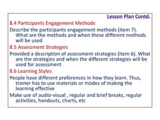 Lesson plan for training | PPTX