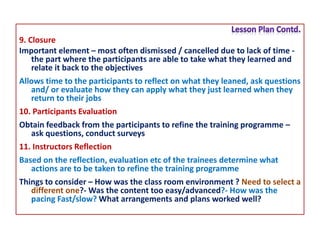 Lesson plan for training | PPTX