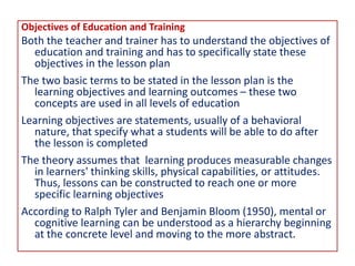 Lesson plan for training | PPTX