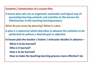 Lesson plan for training | PPTX