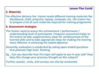 Lesson plan for training | PPTX