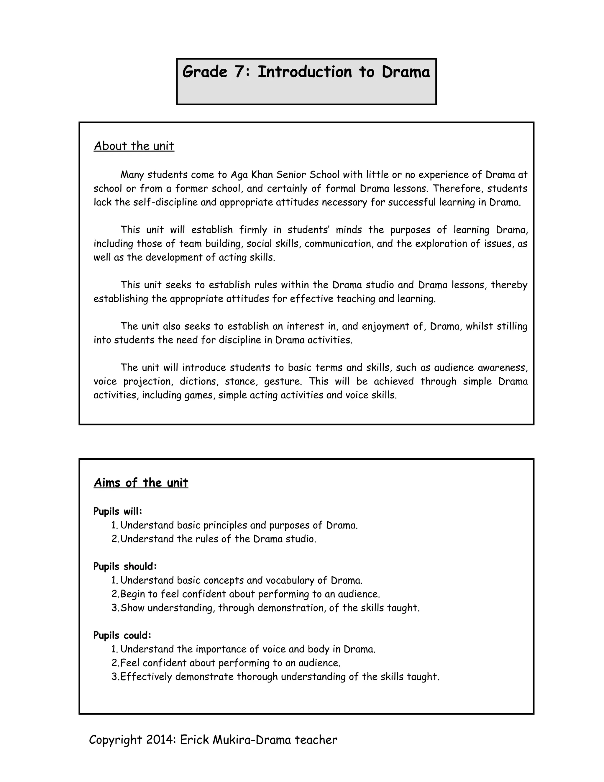 Lesson plan for year 7 | DOC
