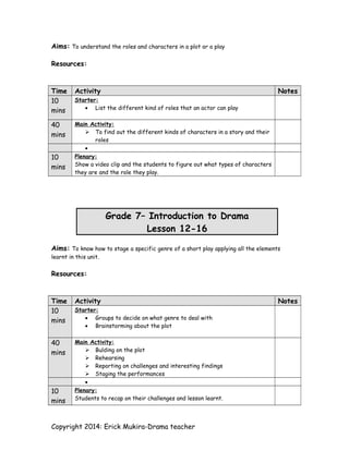 Lesson plan for year 7 | DOC