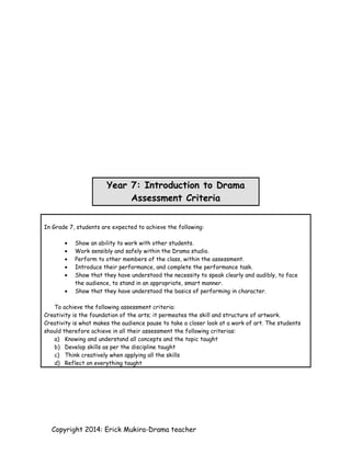 Lesson plan for year 7 | DOC