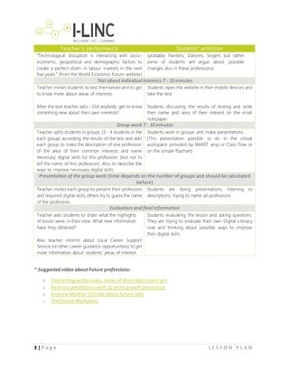 Lesson plan future professions and digital skills | PDF