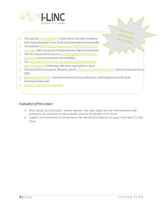 Lesson plan future professions and digital skills | PDF