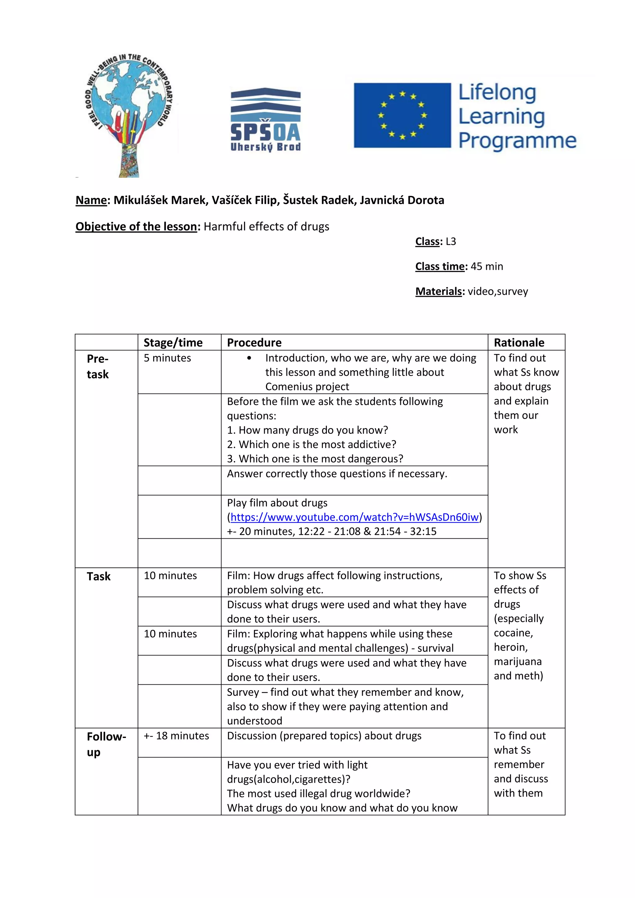 Lesson plan get high on life not on drugs | PDF