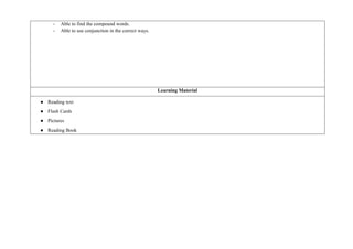 Lesson Plan for English Grade 2 - Easy11 | DOCX